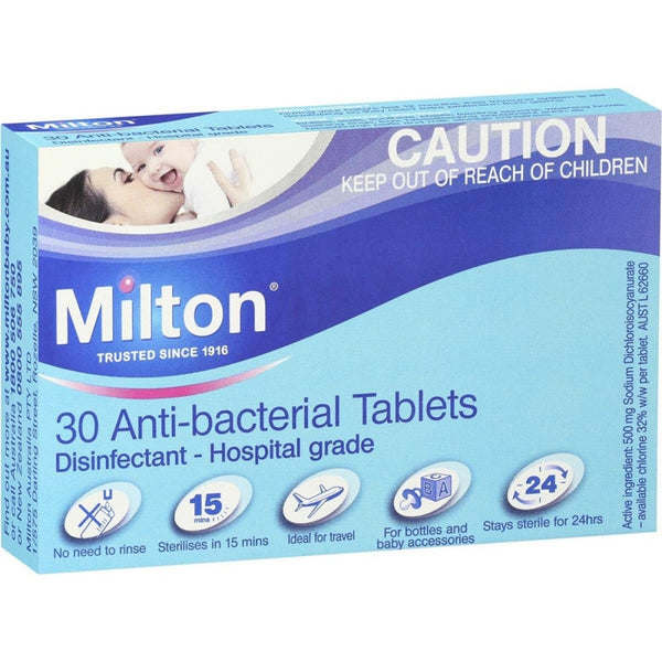 Milton Antibacterial Tablets - Box of 30 - Victor Wholesale
